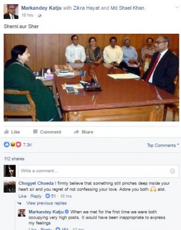 Justice Markandey Katju's Facebook post says, he had a crush on ...