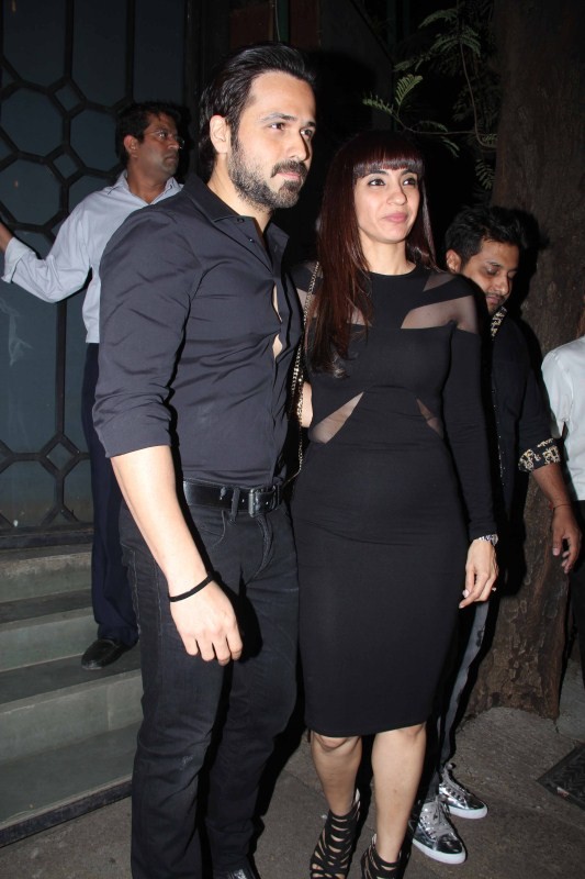 Emraan Hashmi spotted with his wife Parveen Shahani at friends party at ...