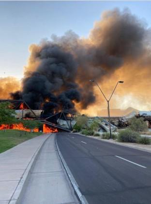Tempe Town Lake bridge train accident: Bridge collapses in Arizona ...