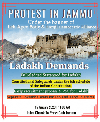Ladakhis to hold protest in Jammu for statehood, sixth schedule; Leh ...