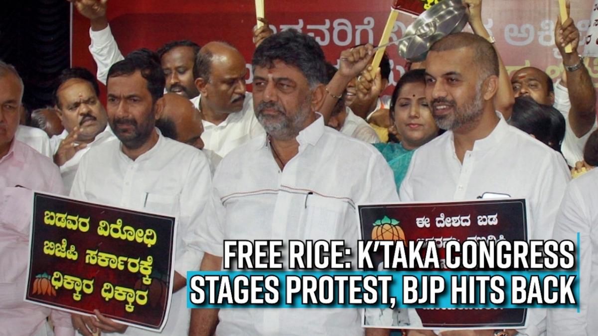 Free rice: K'taka Congress stages protest; BJP hits back [details ...