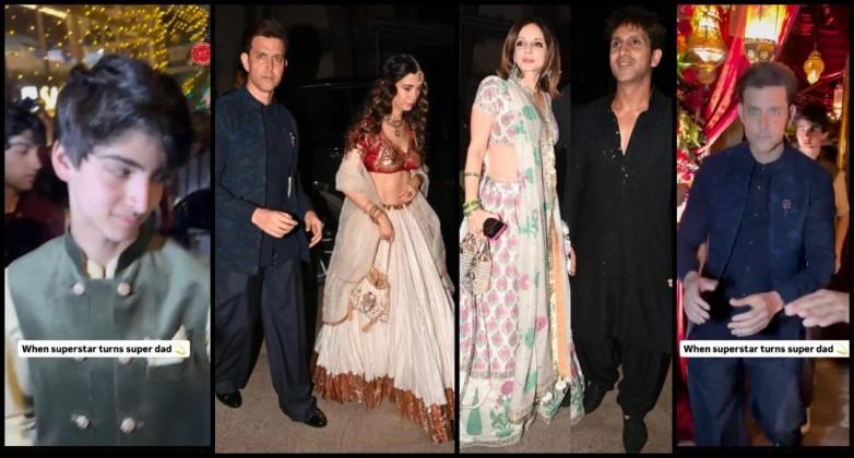 Saba Azad flaunts abs in ethnic bralette, Hrithik Roshan twins with ...