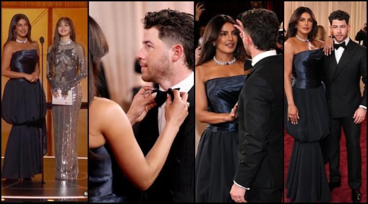 Golden Globes 2026: Priyanka fixes Nick Jonas's bow tie; joins ...
