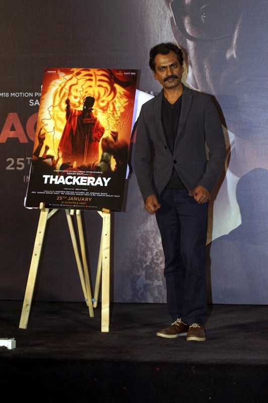 Thackeray movie: Nawazuddin Siddiqui and Amrita Rao attend the trailer ...
