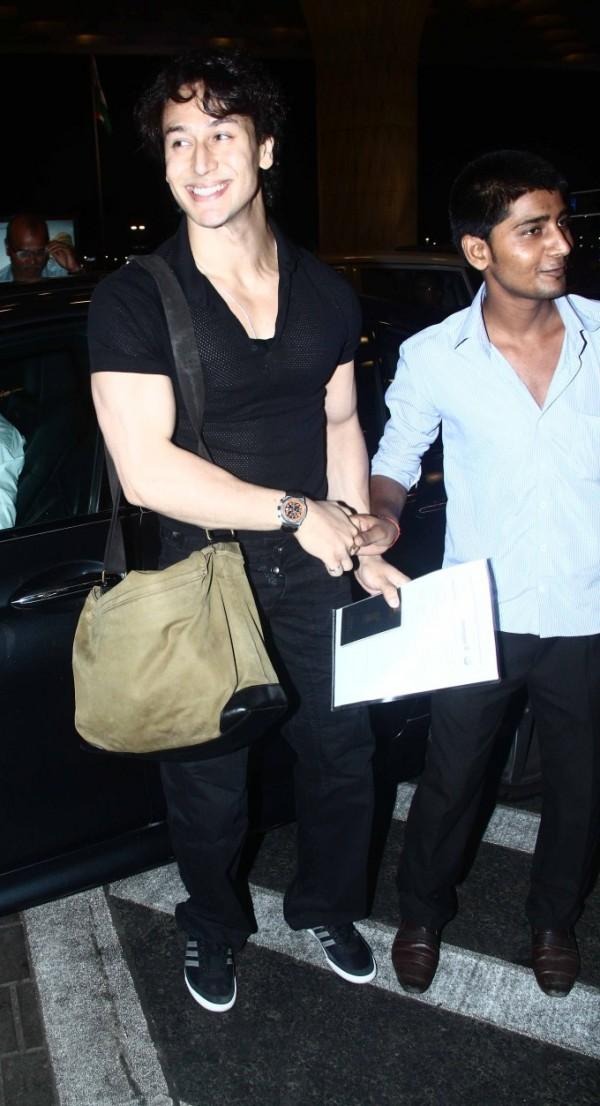 Tiger Shroff with Jackie Shroff snapped at International Airport Mumbai ...