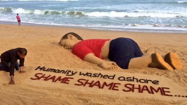 Drowned Syrian Boy's Sand Sculpture by Sudarsan Pattnaik Goes Viral ...