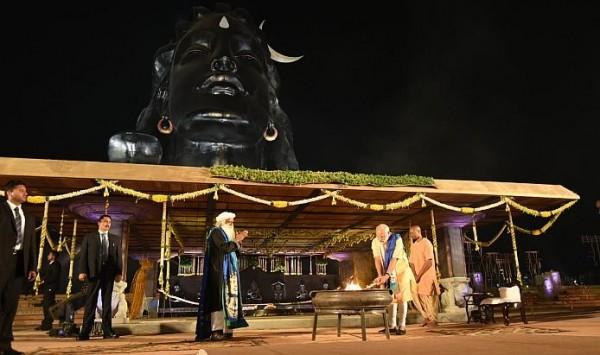 PM Narendra Modi unveils 112-feet-tall statue of Lord Shiva on ...