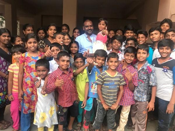 Ragava Lawrence celebrates his Birthday with children of his Trust ...